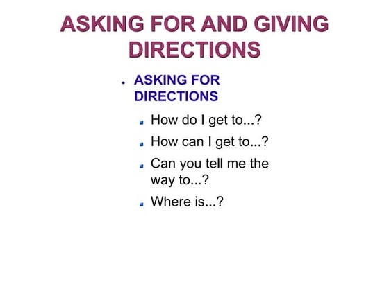 Giving directions - British Council | PDF