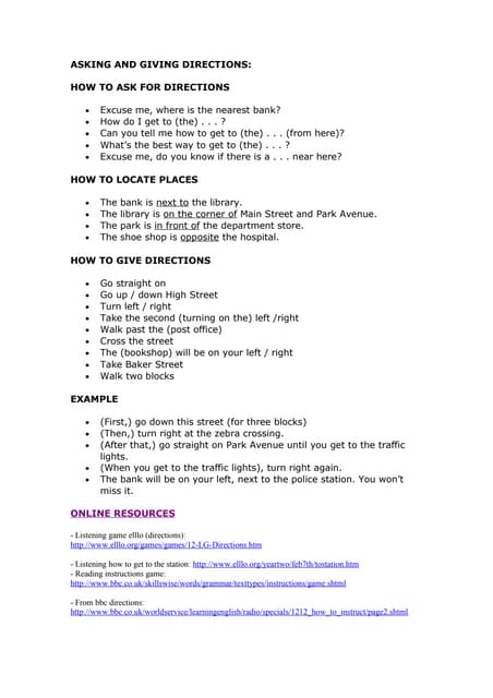 Giving directions | PPT