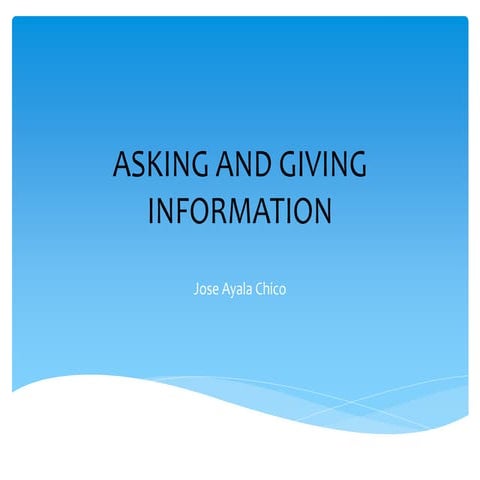 Asking and giving information | PPTX