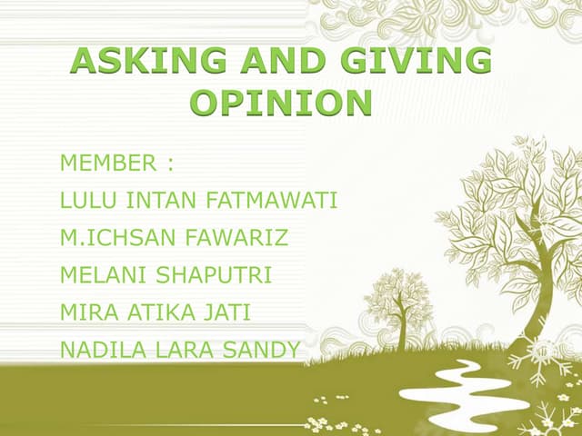 Asking & giving opinion | PPTX