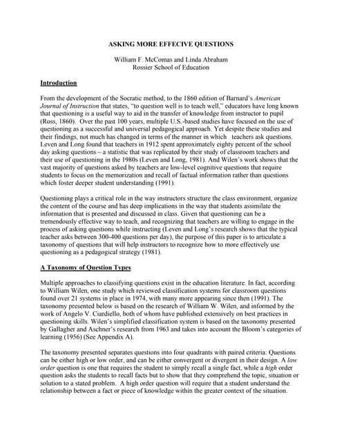 Convergent and Divergent Questioning Strategies | PPTX | Educational ...