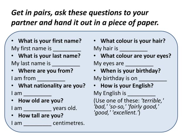 Personal information lesson plan and flash card | DOCX