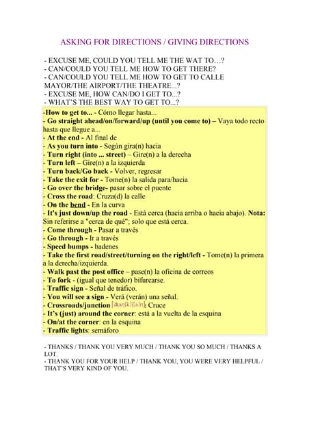 Asking for directions | DOC