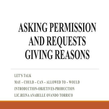 INGLES III - Asking Permission and Requests | PPT