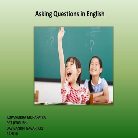 Asking Questions | Improving Q/A Skills | PPTX | Homework and Study ...