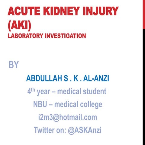 ACUTE KIDNEY INJURY AKI laboratory investigation | PPTX