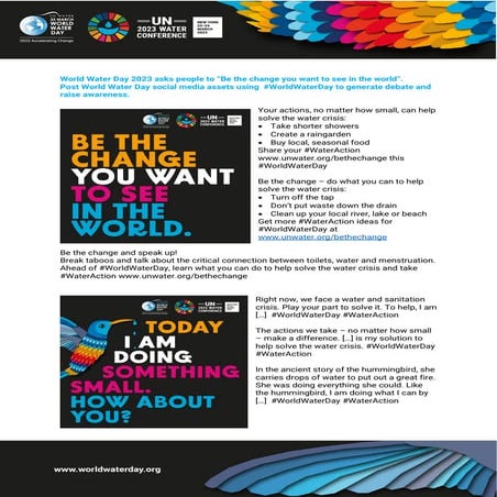 World Water Day 2023 - Toolkit | PDF