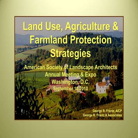 Land Use, Agriculture & Farmland Protection Strategies | PDF