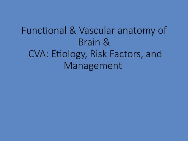 CVA - Cerebrovascular Accident / Stroke | PPTX | Blood Disorders ...