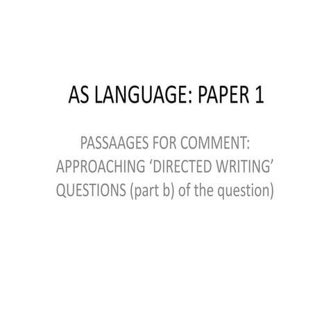As language paper 1 part b | PPTX