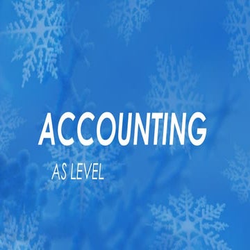 AS LEVEL ACCOUNTS CHAPT 1. DOUBLE Entry sytem of book keepingpptx | PPTX
