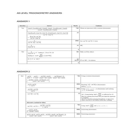 AS LEVEL MATHEMATICS TRIGONOMETRY ANSWERS.pdf