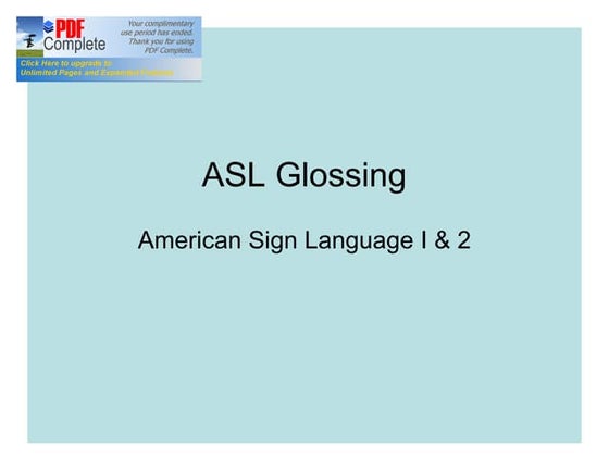ASL basics | PPTX