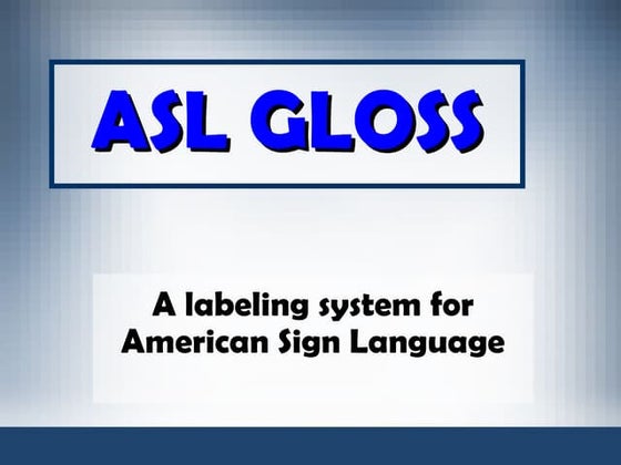 ASL basics | PPTX