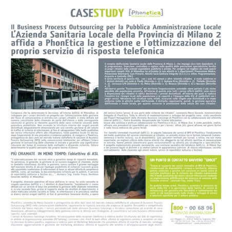 Asl milano 2 case study | PDF