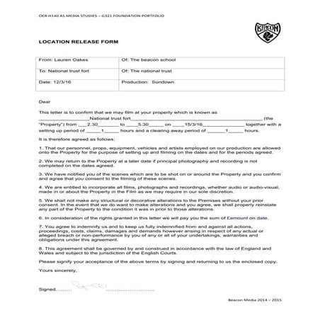 As location agreement form | PDF