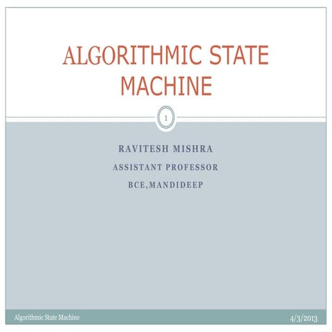 Algorithmic State Machines Pptx Technology And Computing