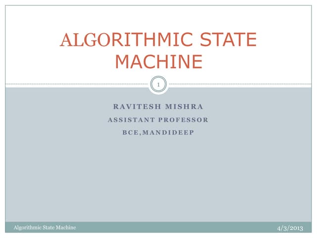 Algorithmic State Machines Pptx Technology And Computing