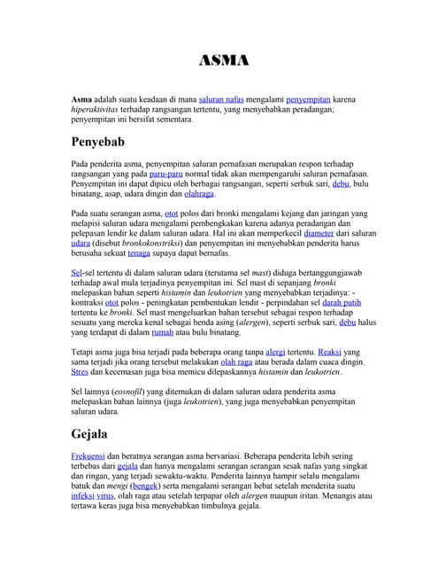 Penyakit pernafasan (Asma) | PPTX