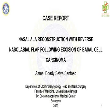 case report nasolabial flap nasal ala recons with reverse nasolabial flap following excision of ...