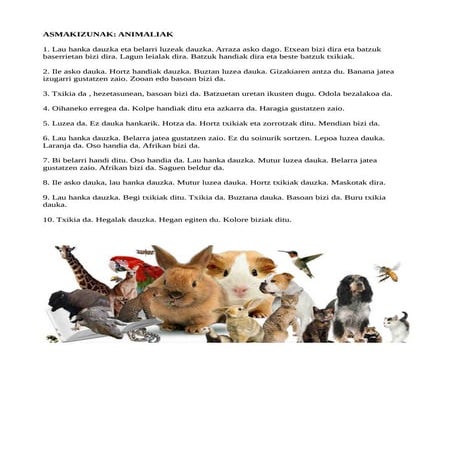 Asmakizunak: animaliak | PDF