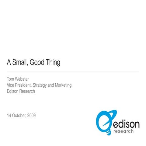 A Small Good Thing | PPT