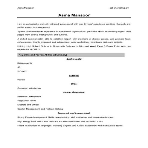 Asmaa mansoor cv | PDF