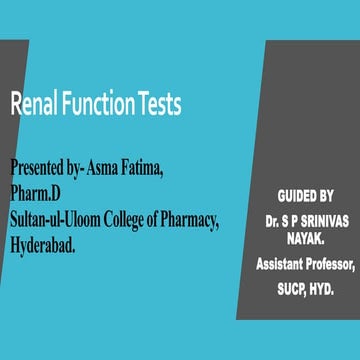renal function test by Asma ppt | PPT