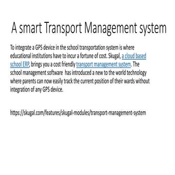 A smart transport management system | PPT