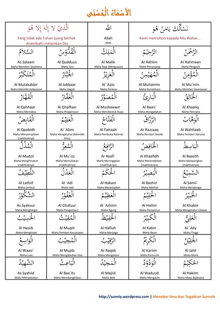 99 asmaul husna | DOCX