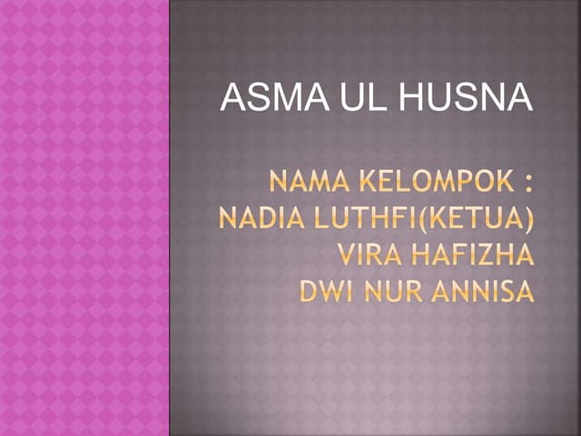 Daftar dan makna asmaul husna | DOCX