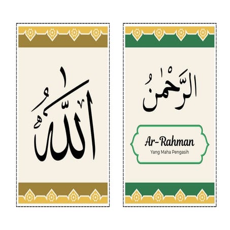 Asmaul Husna Bagian 1 Kartu Pengingat Hijau Kuning Gaya Sederhana.pdf