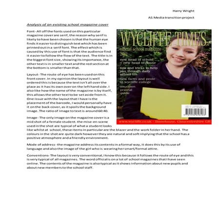 College magazine analysis | DOCX