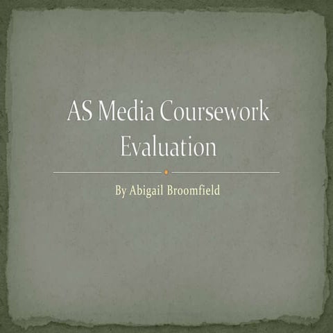 As media coursework evaluation | PPT