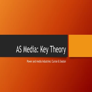 AS/Y1 Media C1SB Industry Curran & Seaton | PPTX | Media Industry ...