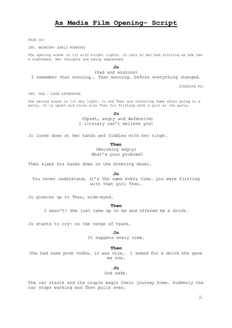 Media script – opening scene | PDF