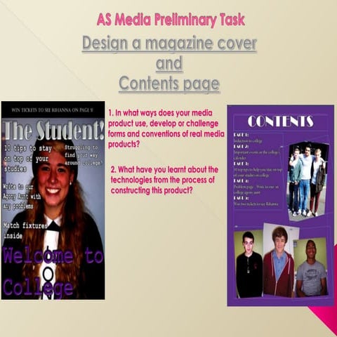 As media preliminary task | PPTX | Desktop Publishing | Computer Software and Applications