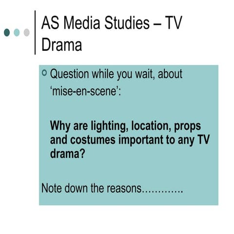 As Media Studies – Tv Drama Mes And Use Of Camera | PPT