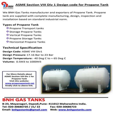 Asme section viii div 1 design code for propane tank | PDF