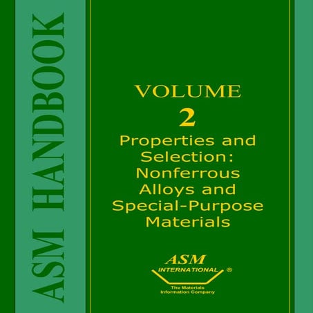 ASM HANDBOOK, Volume 02, Properties and Selection Nonferrous Alloys and Special Purpose ...