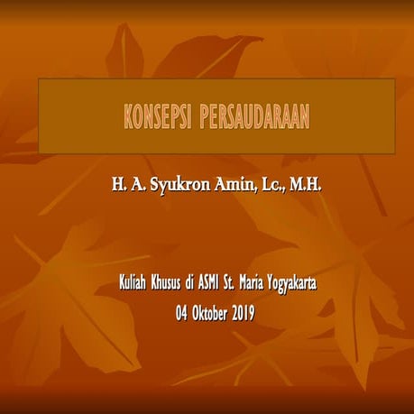 Materi Konsepsi Persaudaraan dalam Islam | PPT