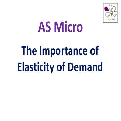 AS Micro The Importance of Elasticity of Demand | PPTX
