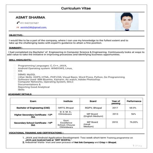 shiva resume | DOCX