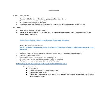 Stage manager | DOCX