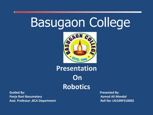 Asmod Ali Mondal On Robotics.pdf full details | PPT Asmod Ali Mondal On Robotics.pdf full details | PPT