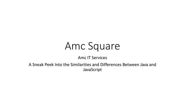 A Sneak Peek Into The Similarities And Differences Between Java And Java Script Ppt 9031