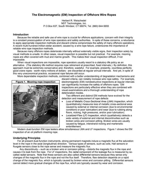 Crane wire rope damage and inspection methods | PDF