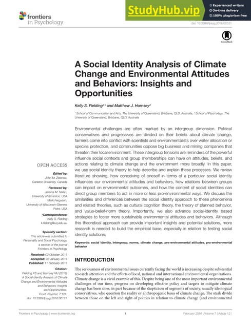 Environmental Psychology - History, Scope, Challenges, Directions for ...