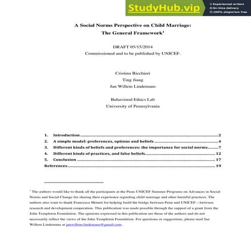 Socio –Cultural Norms and Their Influence on the Practice of Child ...