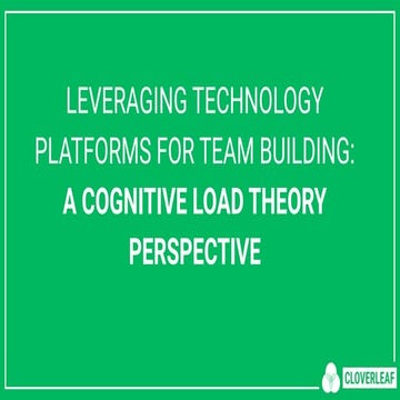 Team Building - A social science perspective | PDF